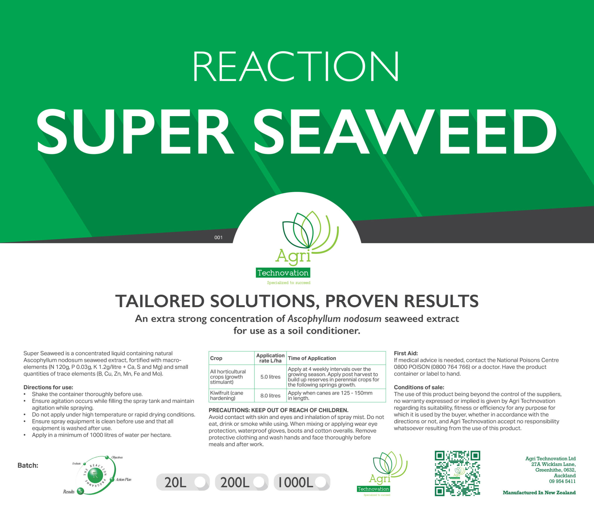 REACTION SUPER SEAWEED™ - Agri Technovation