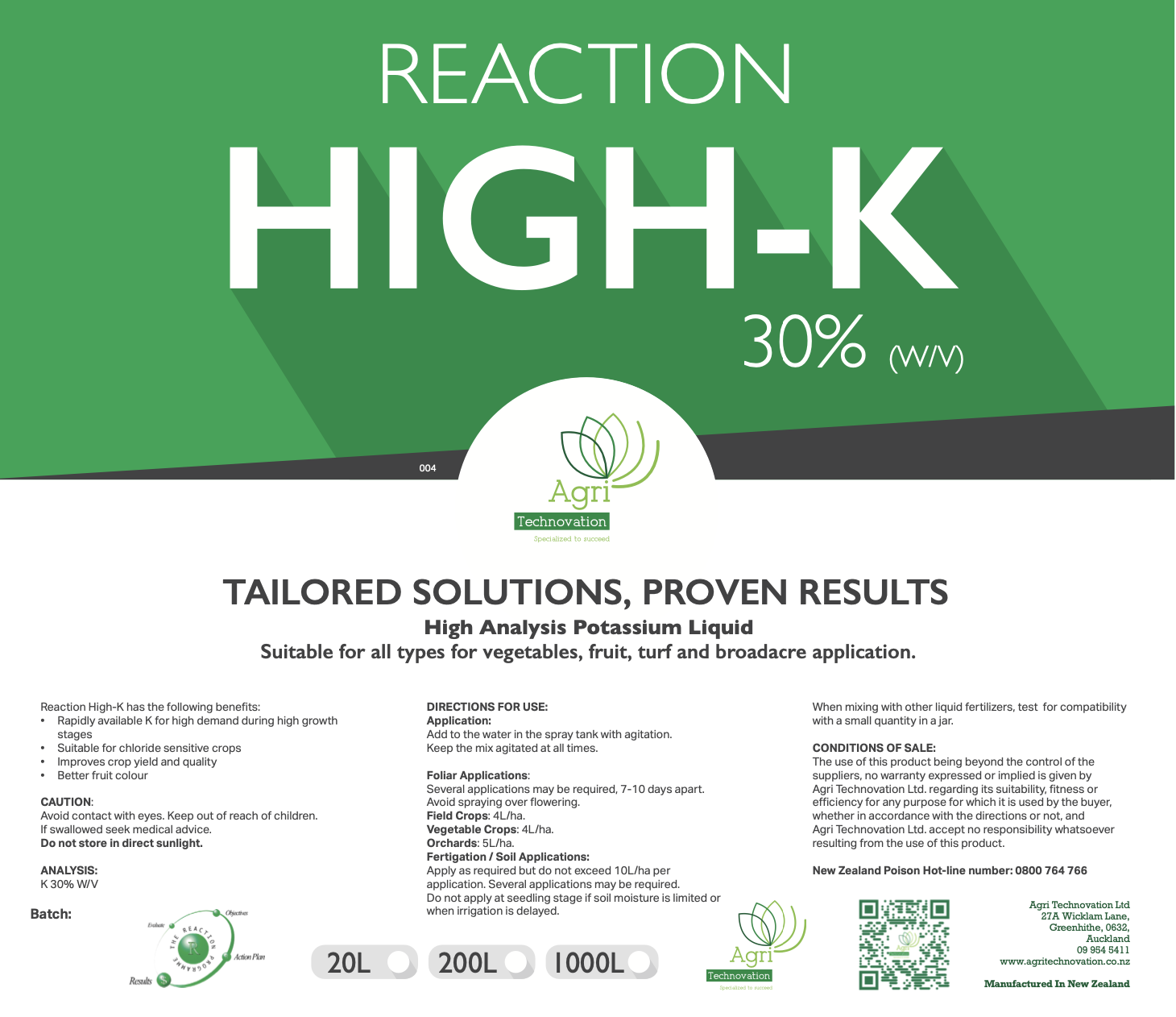 REACTION HIGH-K™ - Agri Technovation